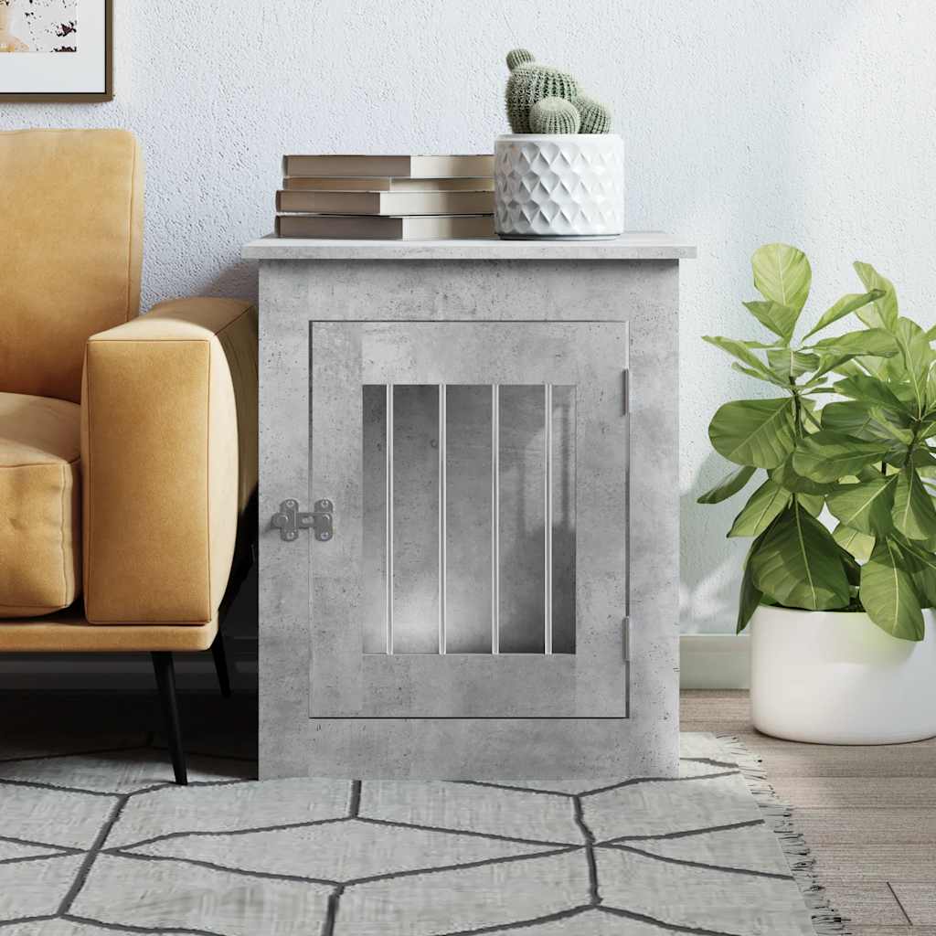 vidaXL suņu būris, betona pelēks, 55x75x65 cm, inženierijas koks ...